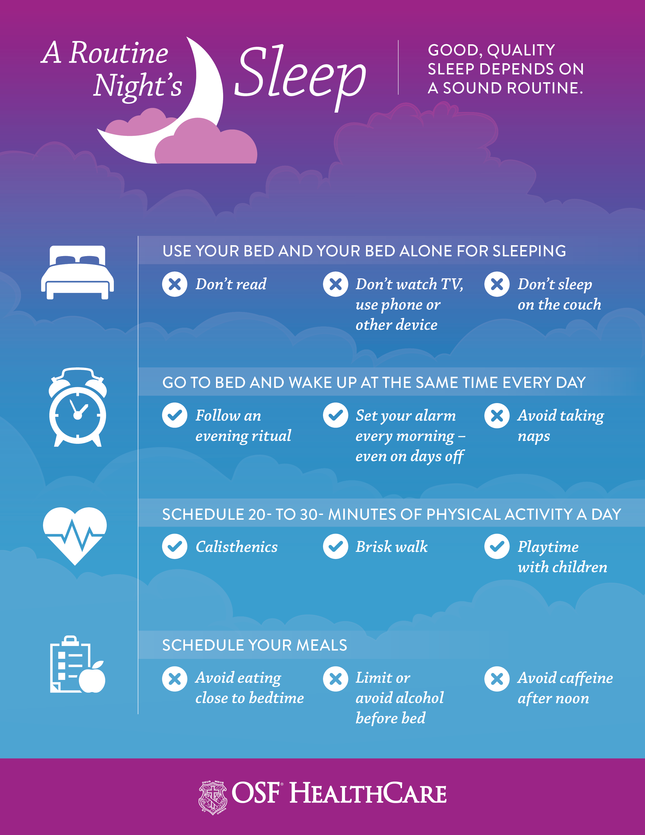 Four steps to help you sleep better | OSF HealthCare - 法国对丹麦预测